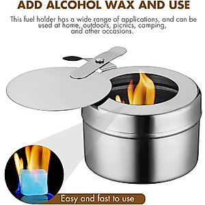 DOITOOL 4Pack Stainless Steel Fuel Holders, Chafing Fuel Holders with Cover, Fuel Holder for Chafing Dish, and Buffet, Barbecue, Party