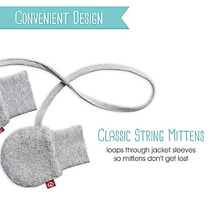 Zutano Fleece Mittens for Babies, Infants, and Newborns, Thumbless Outdoor Winter Baby Gloves, Heather Gray