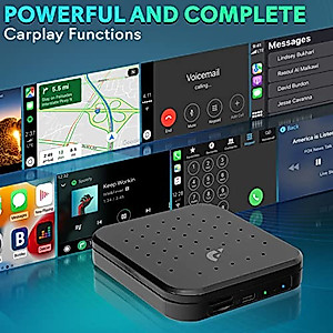 Pyle Wireless Carplay iA Box, 4GB RAM 64GB ROM, 2.4GHz, 5GHz Dual Band WiFi BT Octa Core 64Bits D, 4K Full HD, H.265, USB3.0 Android Box, Screen Mirroring, Install Android Apps - PAS22BK