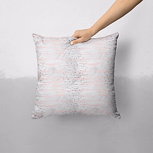 iiRov Karamfila Silver & Pink Marble V10 - Custom Decorative Home Decor Indoor or Outdoor Throw Pillow Cover Plus Cushion Set for Sofa, Bed or Couch (Pillow CASE Cover Plus Cushion)