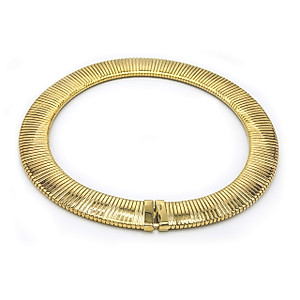 Marshal Metal Fashion Necklace 18K Gold Plated Brass Omega Choker Necklace (NK180G(18mm))