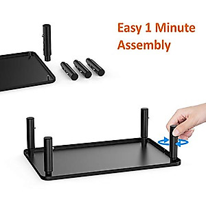 Husky Mounts Monitor Riser Laptop Stand, Adjustable Legs, Stackable, 14.5" x 9.25" x 5.5" Max Height, Matte Steel, Black.