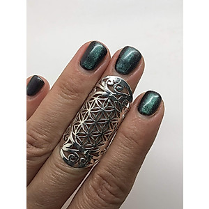 Big Flower Of Life Lace Ring Sterling Silver 925 Sacred Geometry Yoga jewelry Sizes Us 7 8 9 10 (10)