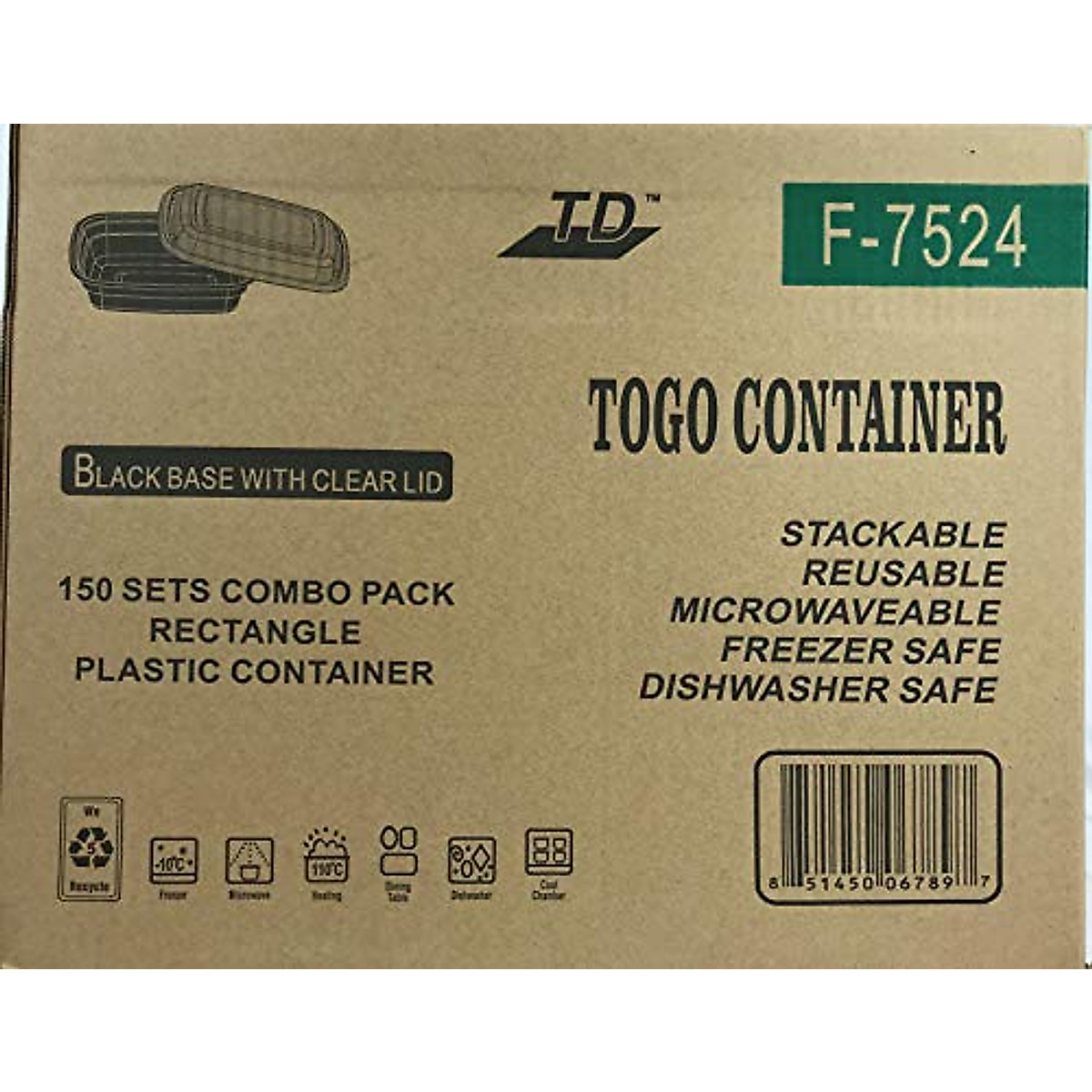 Maple Trade TD F7524 24 Ounce to Go Containers with Lids (150 Pack)