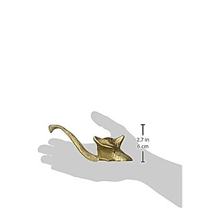 Abbott Collection Antique Brass Fox Tail Hook Small