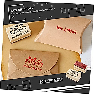 TEHAUX 2pcs Handmade Seal Wooden Decor Arts and Crafts Kit Stationary Scrapbook Stamp Making Wooden Rubber Wood DIY Scrapbook Seal Multi-Purpose Stamps DIY Wooden Stamps Self Made