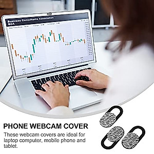 OSALADI Computer Camera Computer Camera Computer Stickers 3pcs Webcam Cover Slide Laptop Camera Cover Slide Blocker for Computer Tablets Black Slides Computer Stickers Computer Stickers