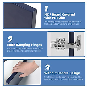 wonline 16" Corner Bathroom Vanity Sink Combo for Small Space Wall Mounted Cabinet Set Design Navy Resin Basin Sink Top Chrome Faucet and Drain