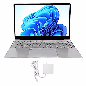 Jectse 15.6in Laptop, 12GB RAM 512GB ROM, Quad Core for Intel N5105 CPU Notebook Computer with Fingerprint Reader and Backlit Keypad, 2K HD IPS Screen, 7000mAh for Windows 10, Silver