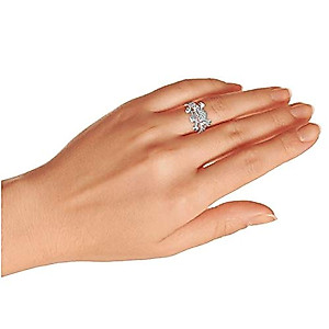 Bling Jewelry Skull Crossbones Ring 925 Sterling Silver Filigree Band,Clear,5