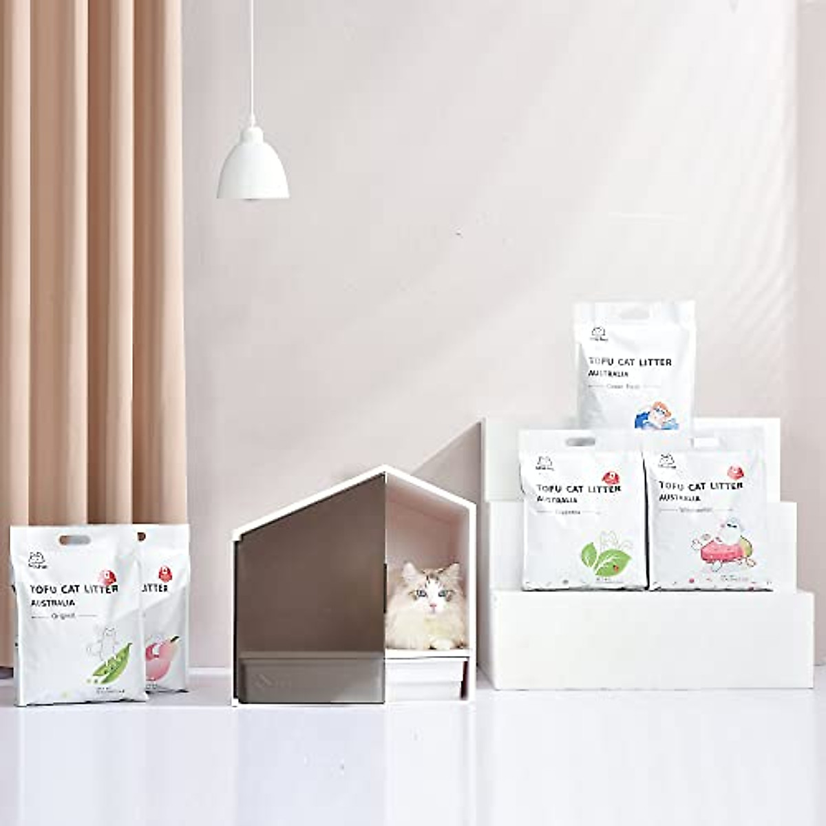 Michu Cat Litter Tofu Cat Litter Best Cat Litter Natural Clumping Tofu Cat Litter 5.5lb/88oz (Original)