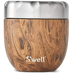 S'well Stainless Steel Bowls-16 Fl Oz-Teakwood-Triple-Layered Vacuum Insulated Containers Keeps Food and Drinks Cold for 12 Hours and Hot for 7-with No Condensation-BPA Free, 16 oz