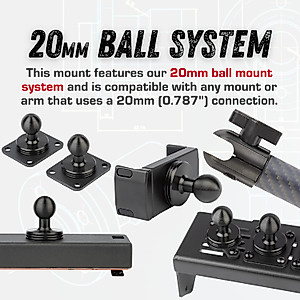 Bulletpoint Metal Dash Mount Phone Holder Compatible with 2019+ Chevrolet Silverado GMC Sierra Multi-Device Dash Mount with 20mm Ball System (RubiGrid Mount)