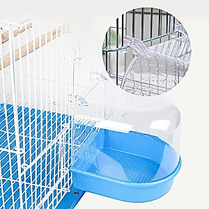 Bird Bath Tub,Hanging Bathtub Bird Cage Supplies with Hooks,Water Shower Transparent Box Food Feeder Holder Tray for Small Birds, Canary, Budgies,Parrot 13X14X13cm