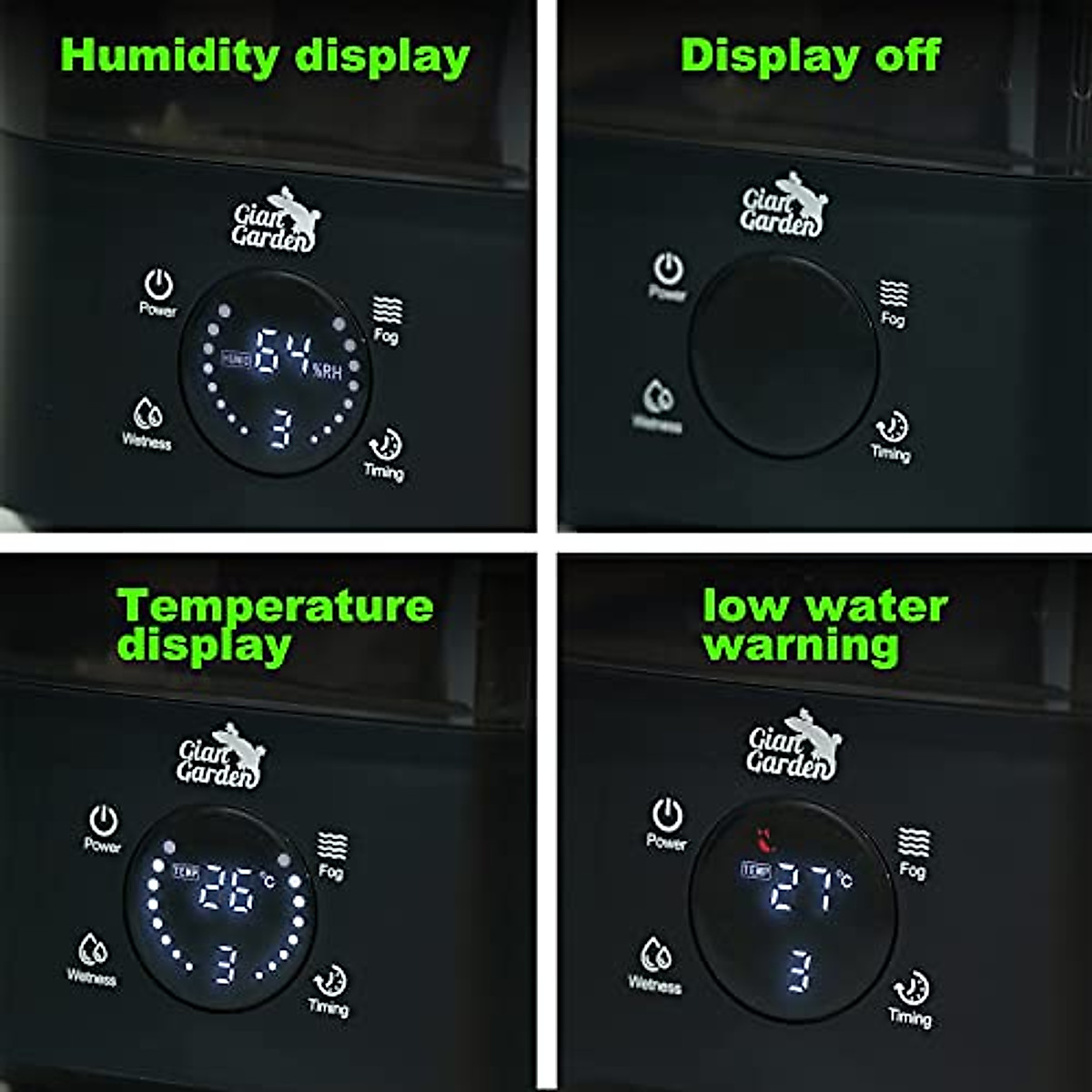 Reptile Fogger Digital Tank Timer 4.5L Top Filling Terrariums Humidifier Reptile Mister Lizard Tortoise Amphibian Foger with Hose for Reptiles, Amphibians, Herps, Vivarium