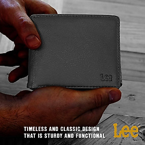 Lee Men’s Bifold Extra Capacity Traveler Wallet Casual Everyday Minimalist Cash and Card Holder with Flip ID Window (Black)