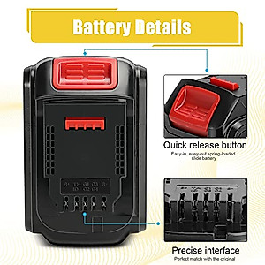 KUNLUN 2-Pack 6.5Ah 20V Battery Replacement Compatible for De Walt 20 Volt Max XR Lithium ion Battery Pack DCB200 DCB201 DCB203 DCB204 DCB206 DCB207