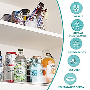 KAGUYA Lazy Susan Organizer Non-Skid Turntable 4 Pack 8/10/11/12 inch and 36 pcs Plastic Food Storage Containers with Lids, 1.4 Oz - 84.5 Oz