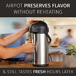 101 Oz Airpot Thermal Coffee Carafe - Insulated Stainless Steel Coffee Dispenser with Pump - Thermal Beverage Dispenser - Thermos Coffee Carafe for Keeping Hot Coffee & Tea Hot For 12 Hours - Cresimo