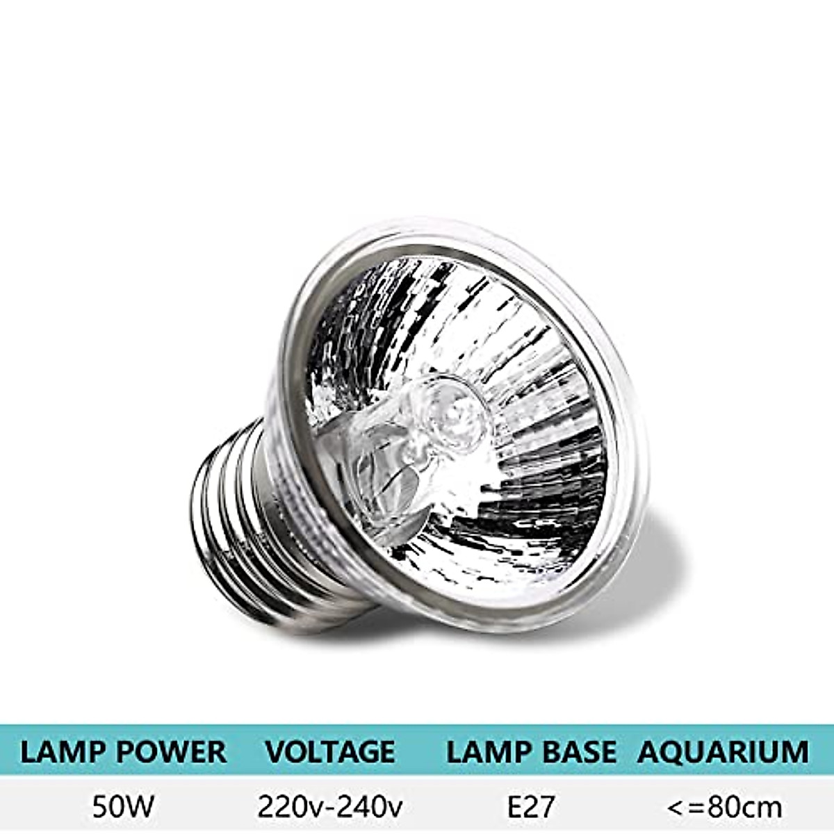 XJhoma Reptiles Habitat Sun Heat Lamp Bulb UVA/UVB Used on E27 Lamp Light Base(Not Included) [Power:50W, Voltage:220V, 4PCS]