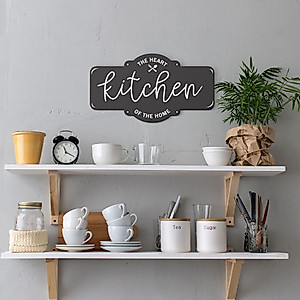 Barnyard Designs Rustic Metal Kitchen Wall Decor Sign, Country Farmhouse Decoration for Your Home, Kitchen, or Dining Room, 16” x 8.5”