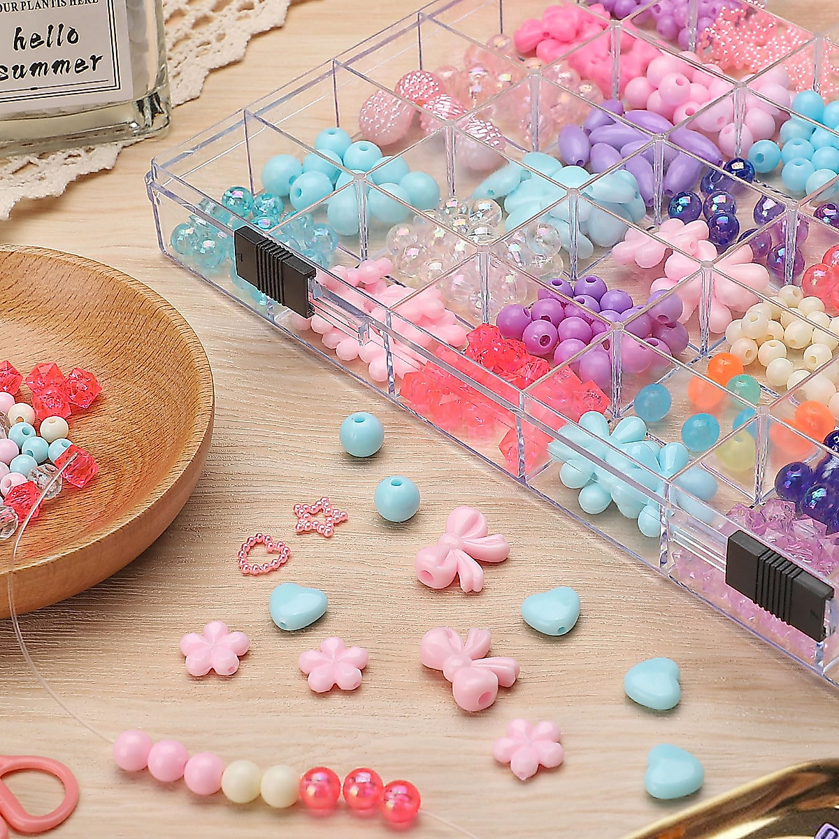 Udefineit 36 Grids Plastic Empty Jewelry Organizer Box, Highly Transparent Storage Container for Rings Earrings Diamond Nail Display Case, Double Buckle Art Craft Bead Storage Box with Fixed Dividers