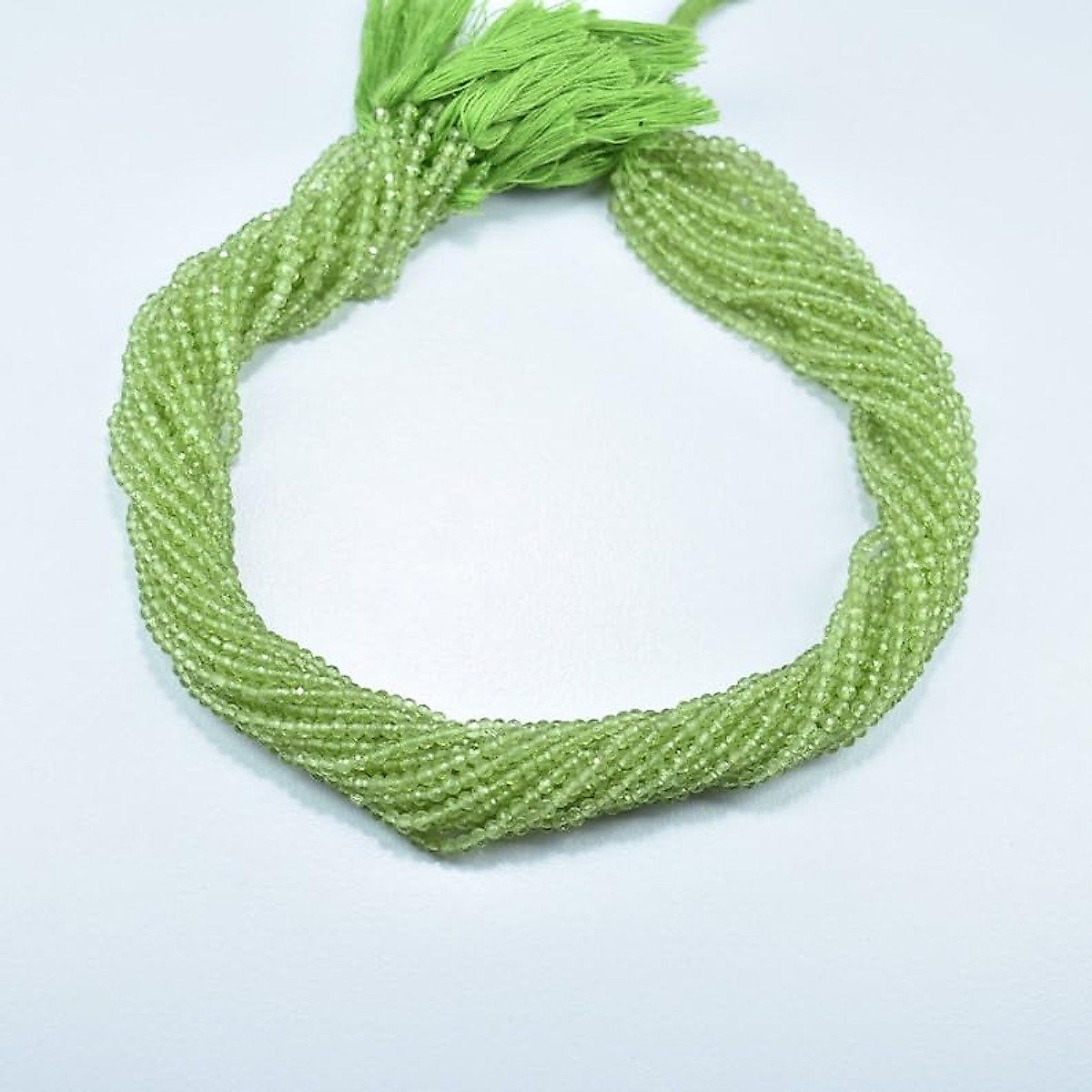 Natural Peridot roundella Faceted Beads 2.5mm 13 inch Long String Jewelry Making Gemstone Beads for Necklace Bracelet