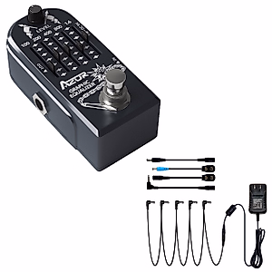 AZOR Pedal Power Adapter with Guitar Pedal 6 Band Graphic EQ Effects Pedal Graphic Guitar Equalizer Distortions Effect Metal Pedal