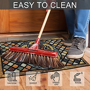 CHICHIC Door Mat Welcome Mat 18 x 30 Inch Front Door Mat Outdoors for Home Entrance Outdoors Mat for Outside Entry Way Doormat Entry Rugs, Heavy Duty Non Slip Rubber Back Low Profile, Petal 2