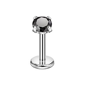 Tragus Piercing Jewelry Surgical Steel Cartilage Earrings 18g Threadless Nose Stud 5mm Lip Ring Push in Labret 3.5mm Black CZ Nose Rings for Women Conch Stud Helix Earring Rook Earrings Flat Back
