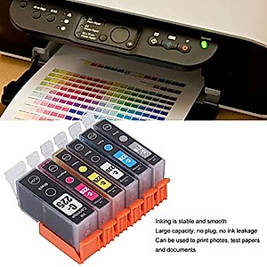 225-226 Ink Cartridge, Output Large Capacity Colorful Cartridge Combo Pack, for PIXMA IX6520 IP4820 IP4920 (BK BK C M Y GY 6 Colors)