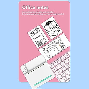 ANGGREK Pocket Printer, Portable Mini Printer Practical Lightweight 200 DPI Resolution Labor Saving with 1 Roll of Paper for Labels