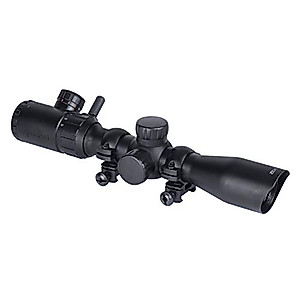 Monstrum 3-9x32 Rifle Scope with Rangefinder Reticle and Medium Profile Scope Rings | Black