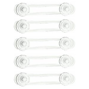 5Pcs Child Safety Locks Baby Safety Lock Transparent Child Safety Cupboard Door Lock for Fridge Cabinets Drawers Toilet Easy Install No Tools Needed