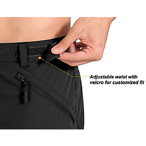 Little Donkey Andy Men's Lightweight Quick Dry Hiking Shorts Breathable Outdoor Cargo Shorts for Fishing Travel Casual Black XL