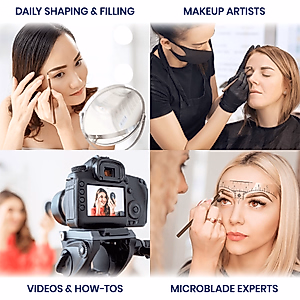 Stylia Eyebrow Pencil Set (12 Pieces - Dark Brown), Eyebrow Pencil, Eye Brow Pencils for Women Makeup, Microblading Long Lasting Eyebrow Pencil Liners for Marking, Filling And Outlining Eyebrow