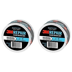 3M Clear Repair Tape, 1.88 inch by 20 yards (Pack of 2)