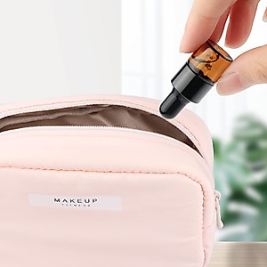 30Pcs Amber Glass Dropper Bottles Mini Empty Sample Vials Essential Oil Dropping Bottles Perfume Jars Cosmetic Container with Glass Eye Dropper and Black Caps (1ml)