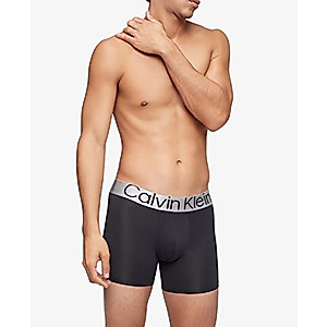 Calvin Klein Men's Reconsidered Steel Micro 3-Pack Boxer Brief, Black, Black, Black, Large