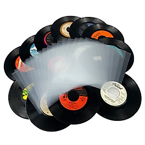 45 RPM Vinyl Record Sleeves – Premium High Clarity 3mil Plastic Outer Covers for 7 inch Albums Anti-Static LP Record Storage Protective Jackets 100 Pack
