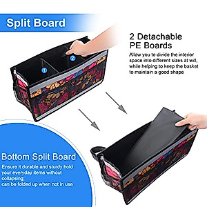 supregear Walker Basket, Large Capacity Walker Organizer Bag with 4 Mesh Pockets and Reflective Stripe Hook & Loop Design Storage Bag for Walker Carry Accessories, Floral