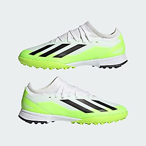 adidas Soccer X Crazyfast.3 Turf (Little Kid/Big Kid) Footwear White/Core Black/Lucid Lemon 5.5 Big Kid M