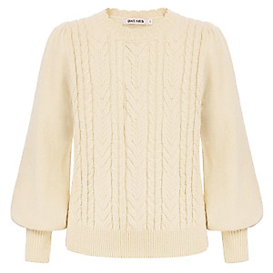 GRACE KARIN Sweater for Teen Girls 12-14 Crew Neck Pullover Apricot Sweaters Fall Winter