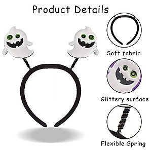 FOIMAS 6pcs Halloween Headbands,Pumpkin Spider Bat Ghost Headband for Kids Girls Boys Halloween Costume Party Decoration Supply