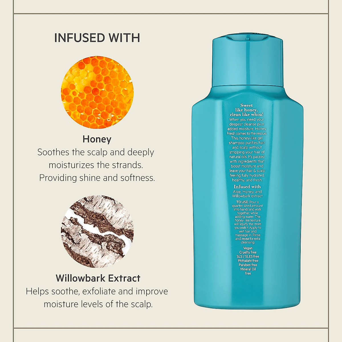 TPH BY TARAJI Honey Fresh Sulfate Free Clarifying Shampoo for Buildup with Aloe, Honey & Willowbark Extract | For Oily Hair | Gentle, Non-Irritating, Anti-Residue | For Women & Men, 12 fl. oz