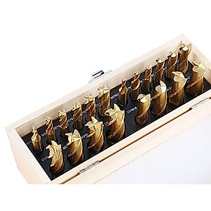 Accusize Industrial Tools 20 Pc Hss Tin Coated End Mill Set, 2 Flute and 4 Flute, Cutting Diameter from 3/16'' up to 3/4'', 1810-0100