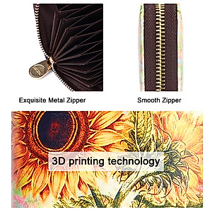 APHISON RFID Credit Card Holder Wallets for Women Leather Zipper Card Case for Ladies Keychain Wallet