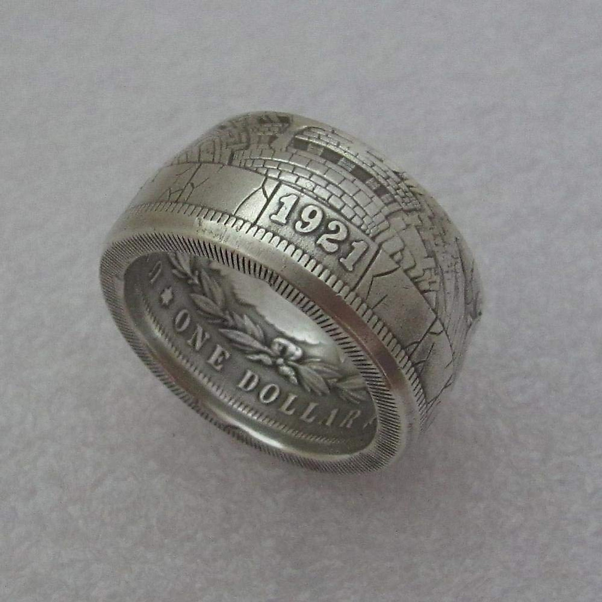 JOOLIXUACT Hobo Coin Ring Handcrafted Ring Made from US Morgan Hobo Coin