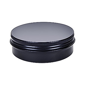 TMO 4 oz. Aluminum Tins Container 24 Pack Round Screw Lid Containers Jars Metal Storage Tin Jars Aluminum Tin Cans Food Tins Travel Tins,Black