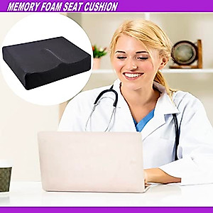 Seat Cushions for Office Chairs, Memory Foam Seat Cushion for Coccyx, Tailbone, Sciatic Pain Relief, Non-Slip Chair Pads for Car, Wheelchair, Gaming Chair